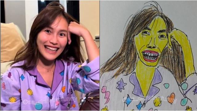6 Potret Ayu Ting Ting dan Bilqis Digambar AA Drawing, Hasilnya Kocak