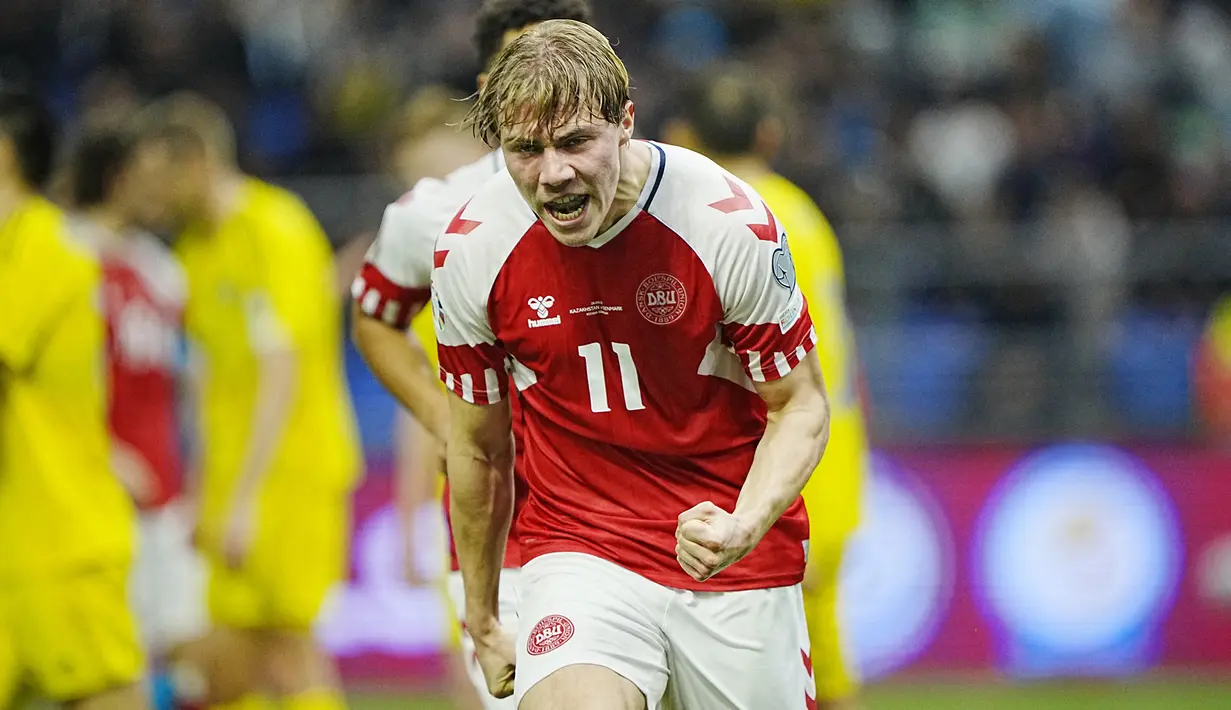 Foto: Sebaran Gol Rasmus Hojlund, Striker Denmark Top Skor Sementara Kualifikasi Euro 2024 yang ...