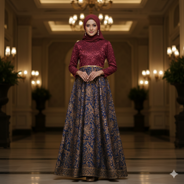 7 Model Gamis Batik Formal, Elegan dan Anggun untuk Acara Resmi Maupun ...