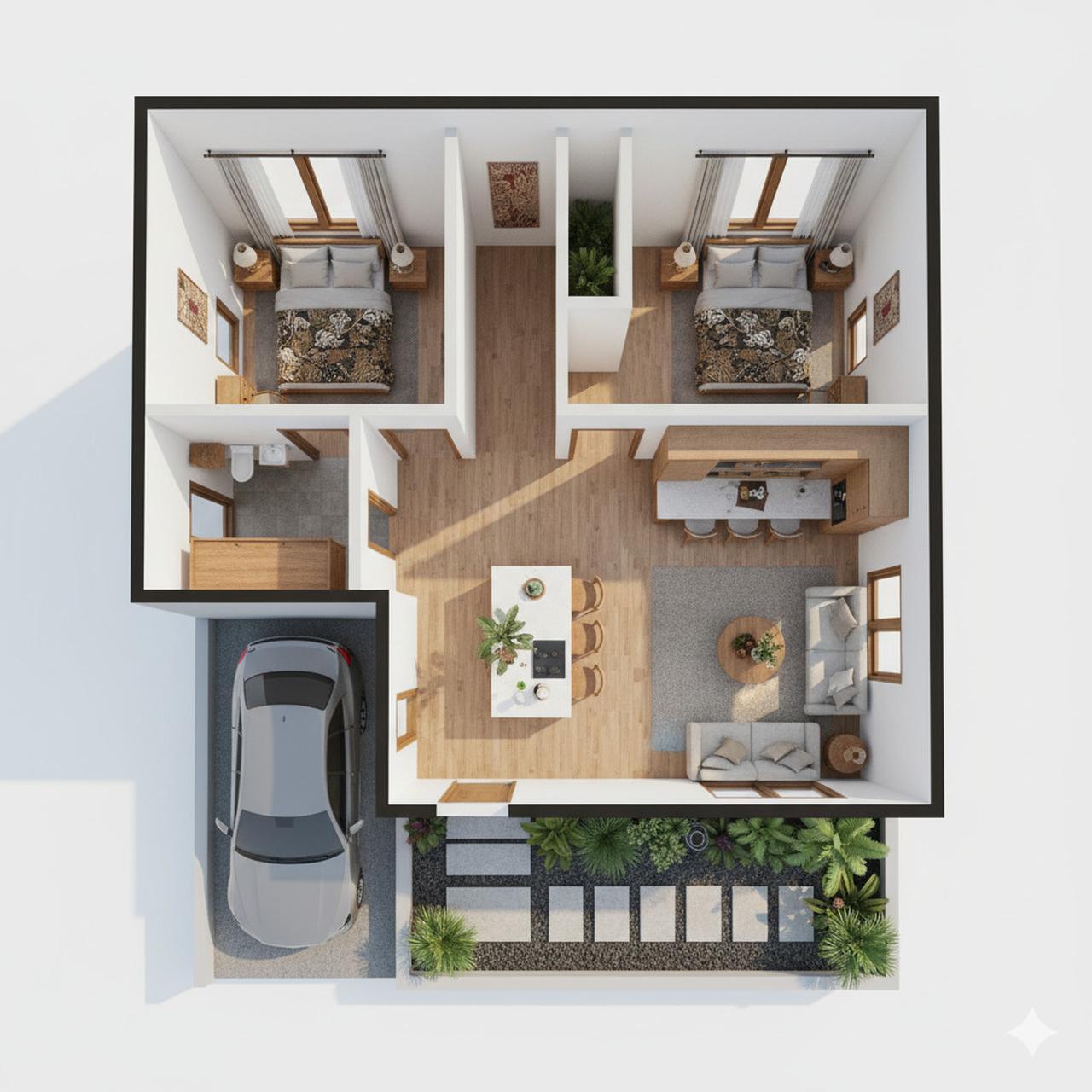 Ukuran Ideal Carport 1 Mobil Rumah Tipe 36 Agar Muat dan Estetis
