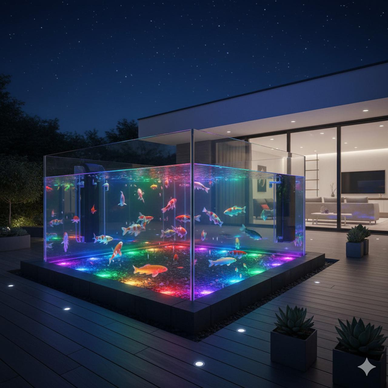 7 Model Kolam Ikan Hias Minimalis dengan Lampu LED Elegan, Percantik ...