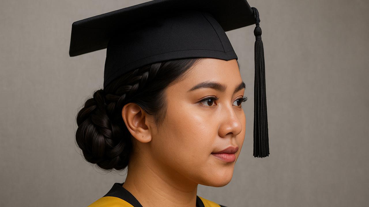 7 Rambut Sanggul yang Cocok untuk Topi Toga Wisuda, Elegan dan Tahan ...