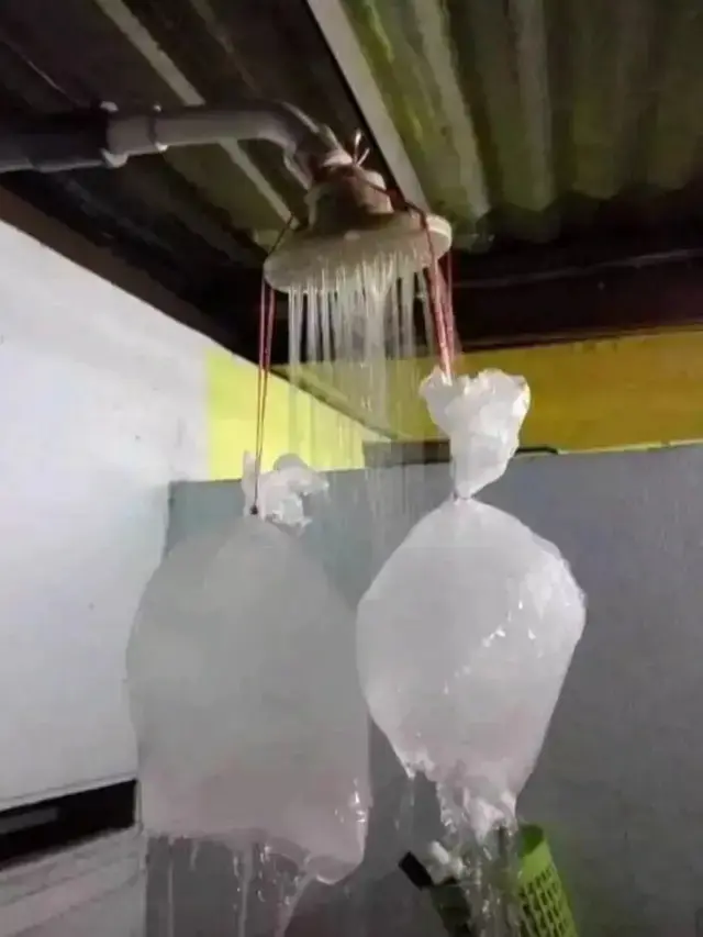 6 Potret Orang Mandi Pakai Es Batu Ini Kocak, Solusi Ampuh Cuaca Panas ...
