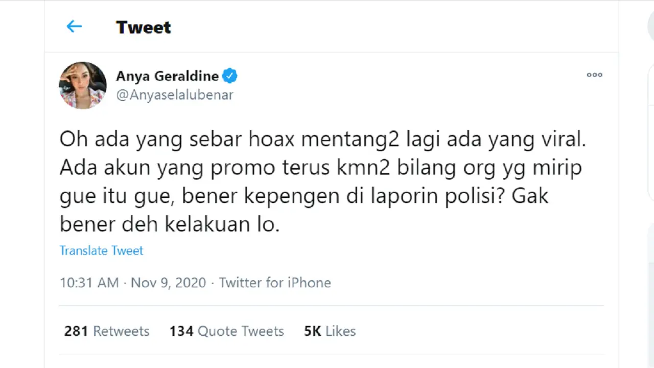Klarifikasi Anya Geraldine Soal Video Syur yang Disebut Mirip Dirinya - ShowBiz Liputan6.com