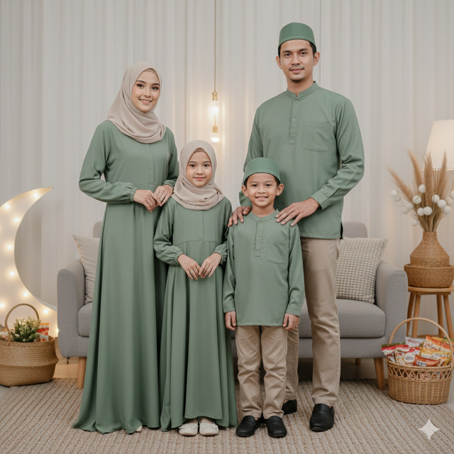 7 Outfit Couple Keluarga Lebaran 2026 Set Seragam, Tampilan Kompak dan ...