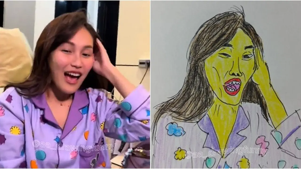 6 Potret Ayu Ting Ting dan Bilqis Digambar AA Drawing, Hasilnya Kocak ...