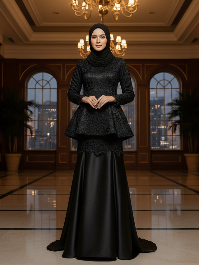 8 Model Gamis Hitam Syar'i dengan Kombinasi Lace 2025, Menawan untuk ...