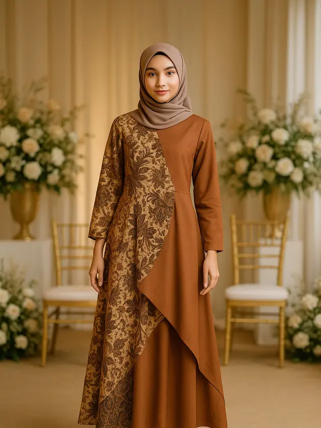8 Model Gamis Batik Kombinasi Kain Polos untuk Remaja Terbaru 2025 ...