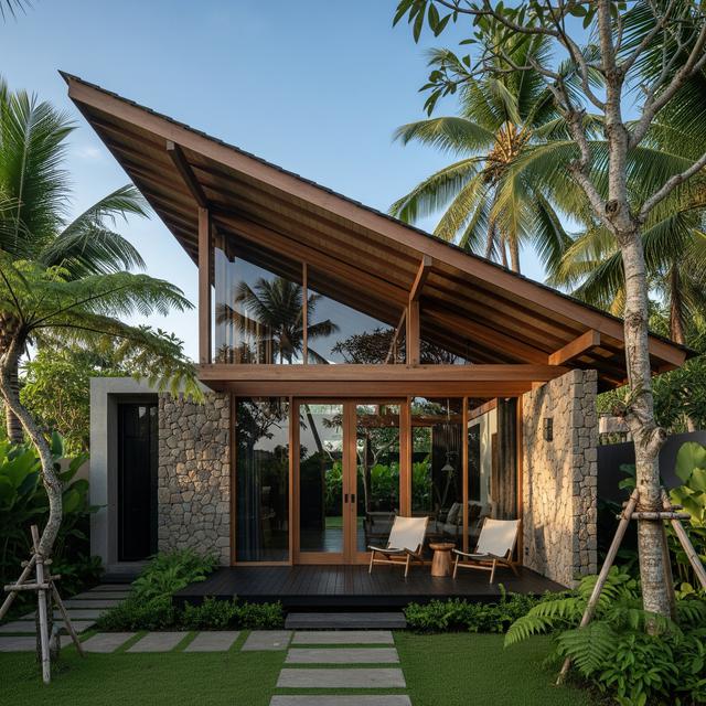 9 Desain Rumah Tropis Minimalis dengan Elemen Batu dan Kayu, Solusi ...