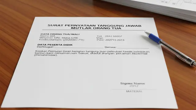Contoh Surat Tanggung Jawab Mutlak Orang Tua untuk Daftar SPMB 2026 ...