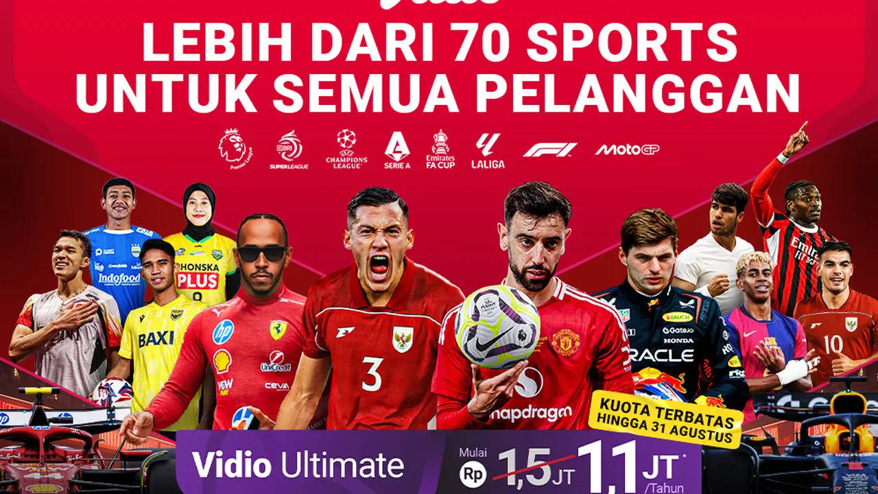 Promo Bulan Agustus! Nonton Semua Tayangan Olahraga Lebih Murah Hanya di Vidio - On Off Liputan6.com