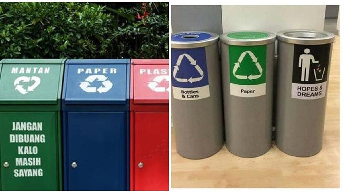 6 Potret Tulisan Lucu di Tempat Sampah Ini Bikin Senyum Tipis