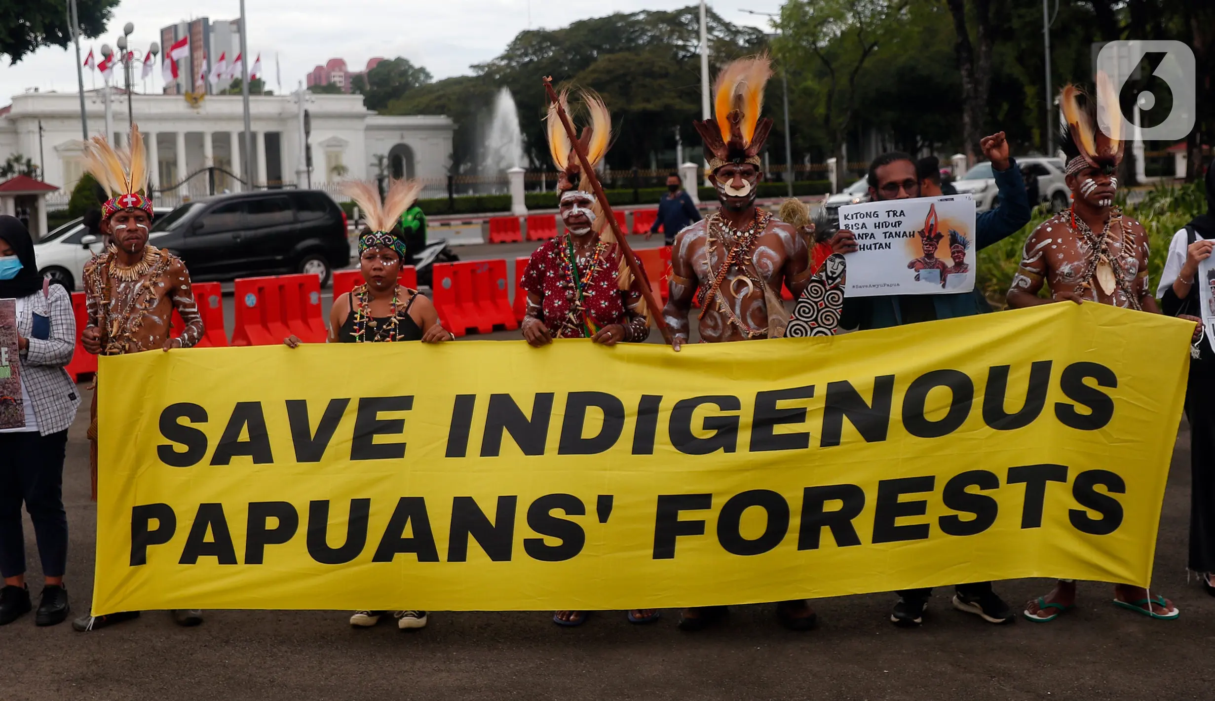 Hutan Adat Terancam, Masyarakat Suku Awyu Papua Unjuk Rasa di Depan ...
