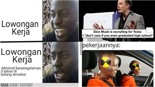 6 Meme Kocak Lowongan Kerja Ini Bikin Senyum Nyengir - Hot Liputan6.com