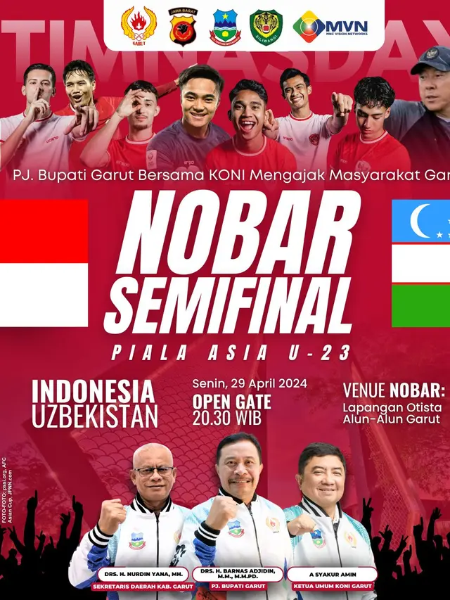 Pemda Garut Gelar Nobar Laga Semifinal Indonesia U23 Vs Uzbekistan U23 ...