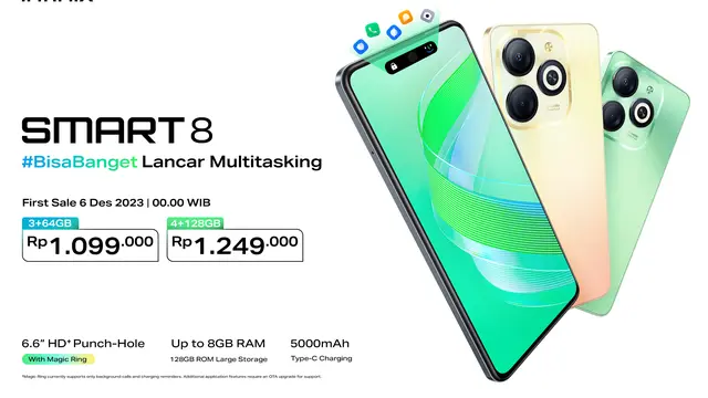 Infinix Smart 8, Ponsel Rp 1 Jutaan dengan Fitur Magic Ring yang Mirip ...