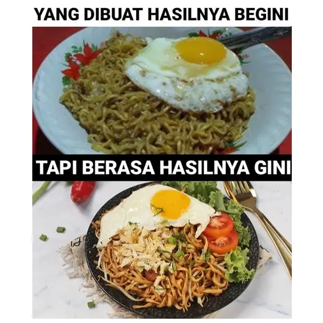 7 Meme Ekspektasi Vs Realita Masak Bak Koki Andal Ini Bikin Geleng ...