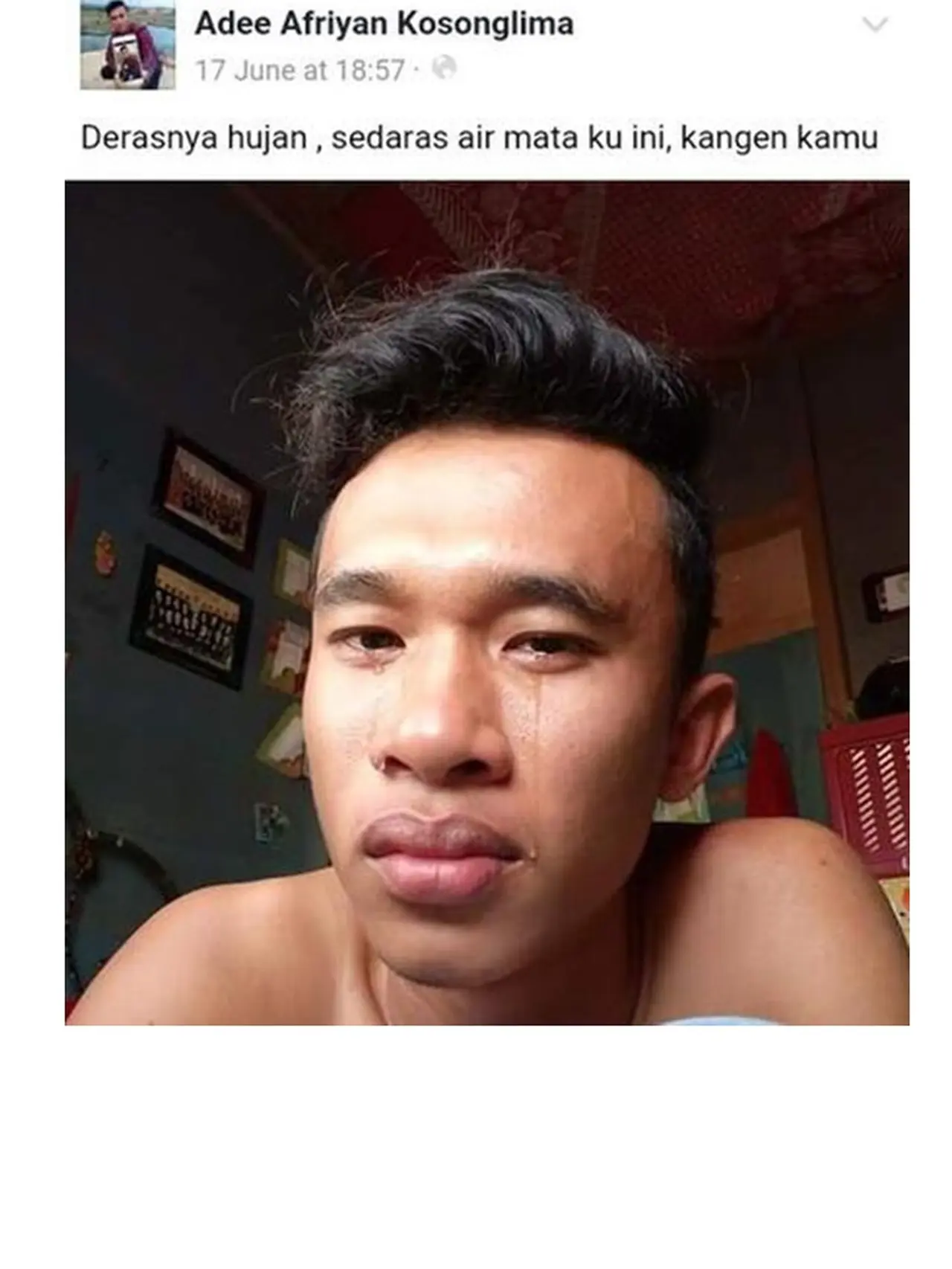 6 Status Facebook Cowok Dewasa Patah Hati Ini Kocak Pamer Kesedihan Hot Liputan6 Com