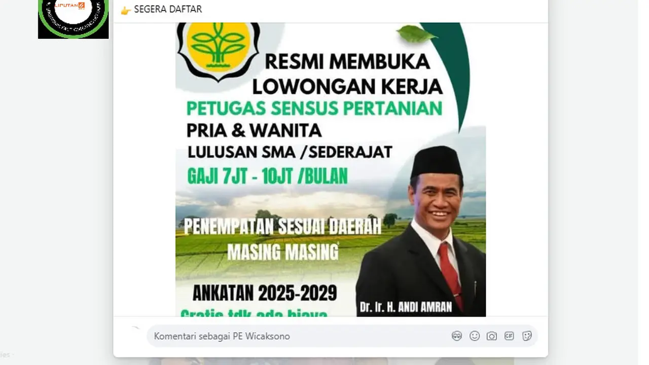 Cek Fakta: Tidak Benar Ini Link Pendaftaran Lowongan Kerja Petugas Pertanian 2025 - Cek Fakta ...