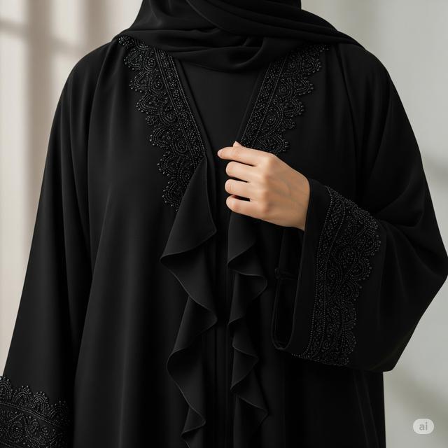 8 Inspirasi Model Baju Abaya Arab Terbaru Hitam Manik untuk Tampilan ...