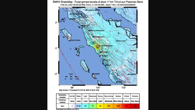 2 Gempa Besar Guncang Pasaman Barat Sumbar Hanya dalam Waktu 4 Menit - News Liputan6.com