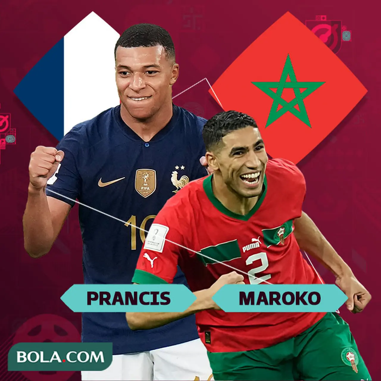 Piala Dunia 2022: Prancis vs Maroko, Kylian Mbappe dan Achraf Hakimi Perang Kata-kata - Regional ...