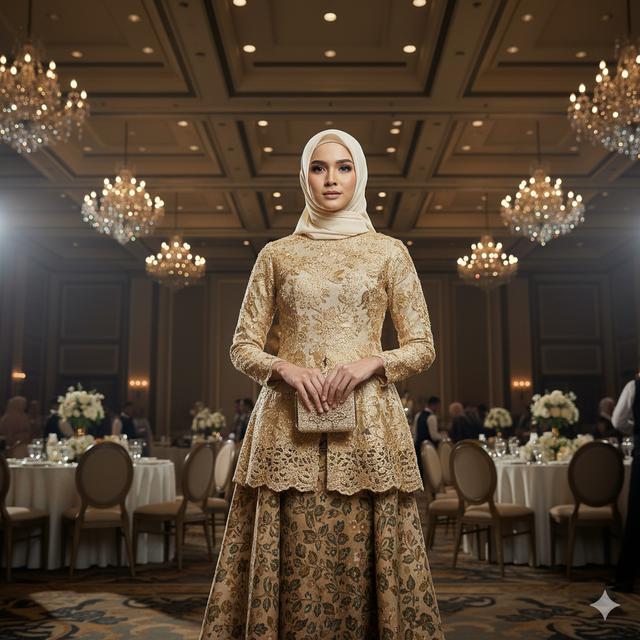 7 Tren Baju Batik Syar’i Kombinasi Brokat, Tampil Anggun dan Elegan di ...