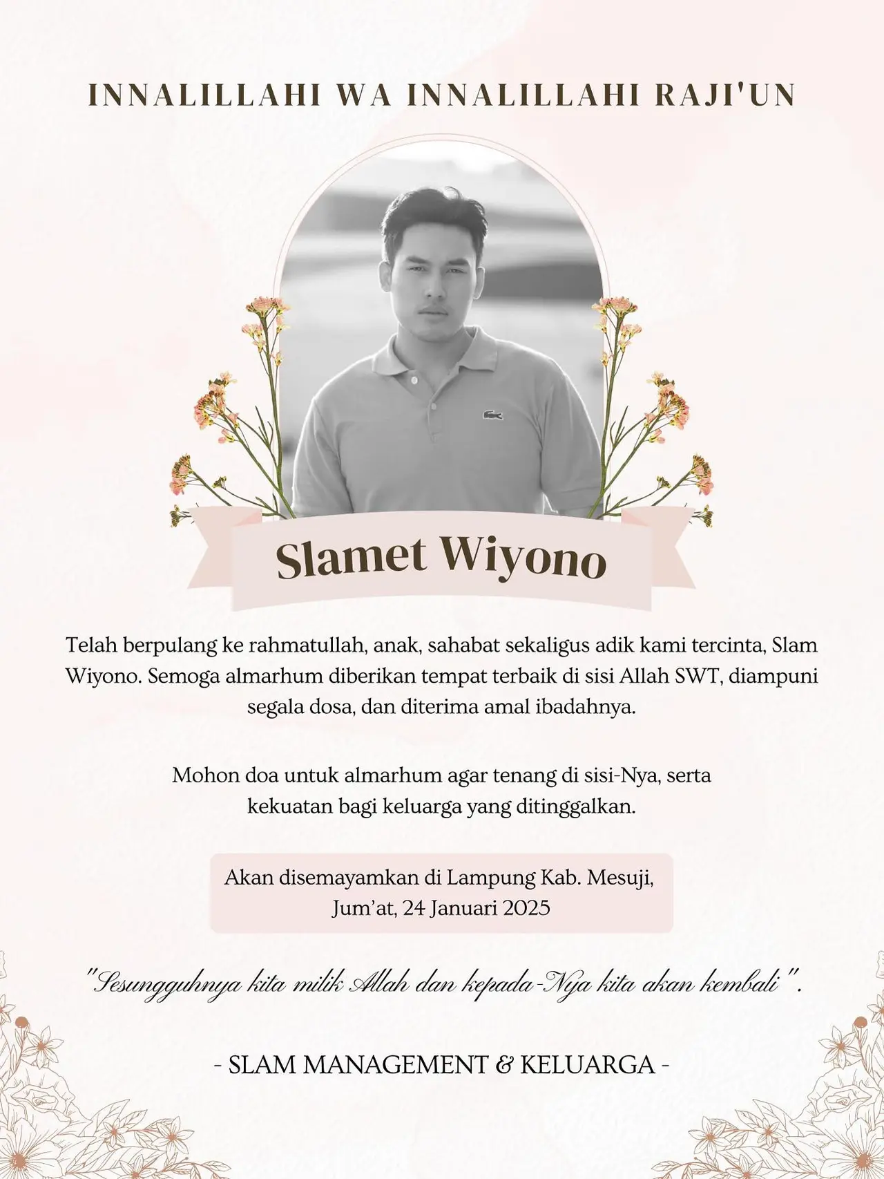 MUA Slam Wiyono Meninggal Setelah Dirawat di Rumah Sakit, Jenazah ...