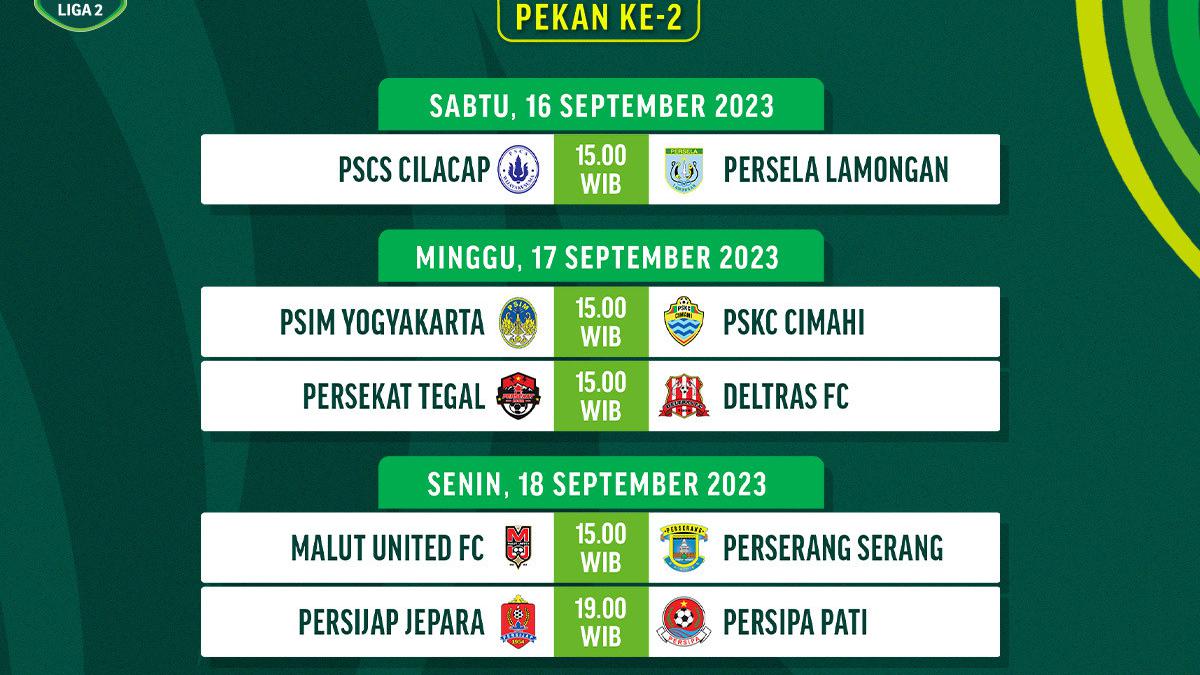 Jadwal dan Link Live Streaming Pegadaian Liga 2 Pekan ke-2 di Vidio - Bola Liputan6.com