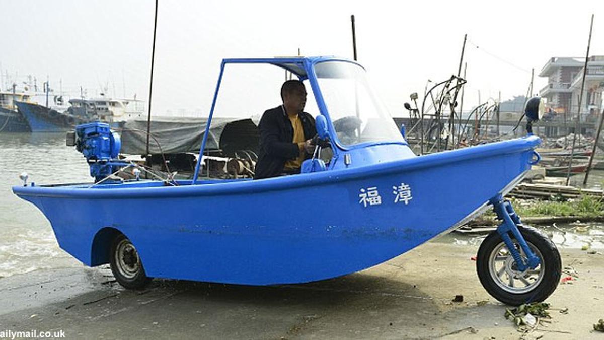 Perahu Amfibi Unik Nelayan China, Kapal Gabung dengan Motor - Global ...