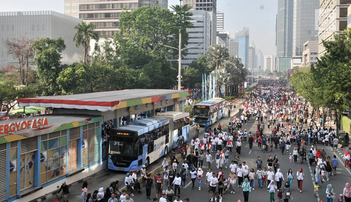 FOTO: Begini Keramaian Car Free Day dengan Wajah Baru Kawasan Thamrin - Foto Liputan6.com