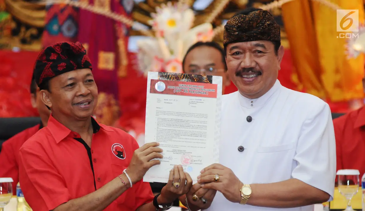 PHOTO: PDIP Usung I Wayan Koster dan Oka Arthadan di Pilgub Bali - Foto ...
