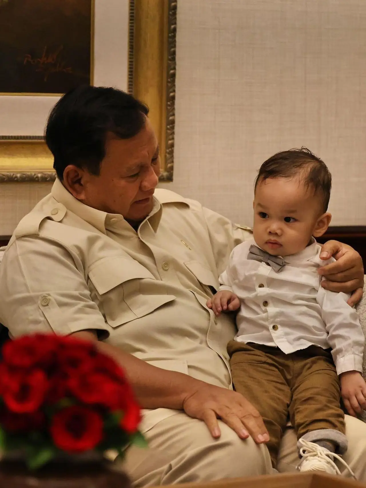 Momen Gemoy Prabowo Bertemu Kenkulus, Si Bayi Viral yang Suka Belajar ...