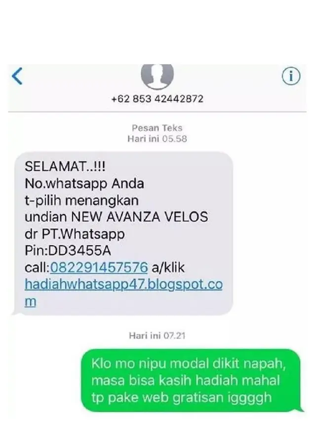 6 Balasan Chat Penipuan Modus Menang Undian Ini Kocak, Senyum Puas ...
