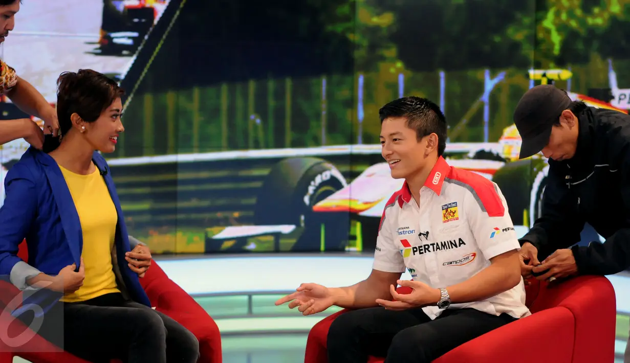 Isi Liburan, Rio Haryanto Sambangi SCTV Tower - Foto Liputan6.com