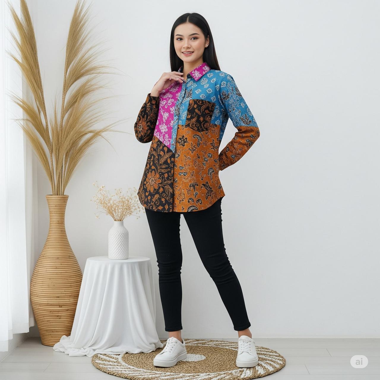 15 Model Baju Batik Wanita Terbaru Lengan Panjang, Feminin, Anggun dan ...