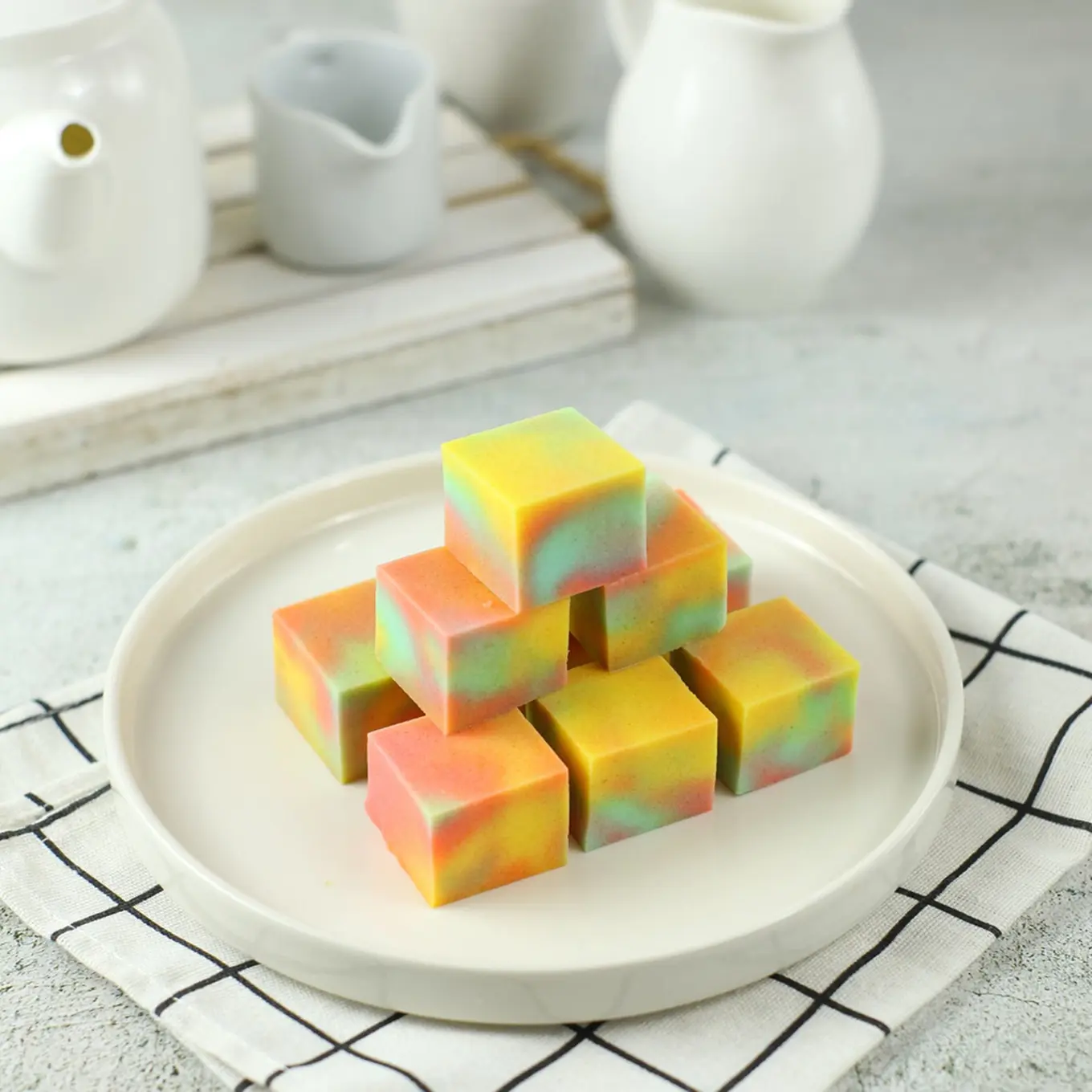 Cara Membuat Puding Marmer Pelangi