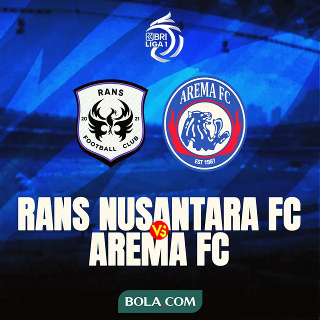Jadwal dan Link Live Streaming BRI Liga 1, Kamis 22 Februari 2024: RANS Nusantara Vs Arema FC di ...