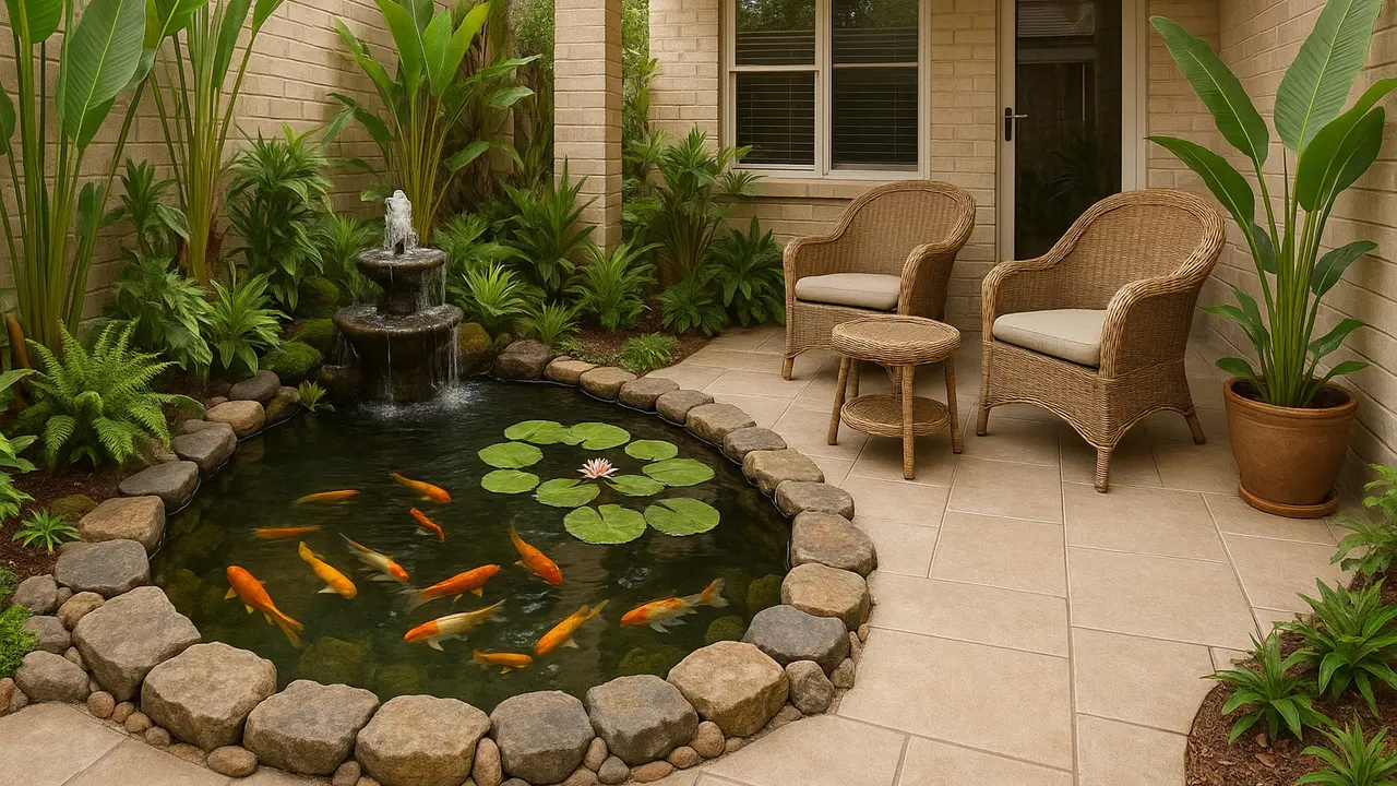 8 Contoh Layout Rumah 4x5 Meter Dilengkapi Kolam Ikan dan Teras Santai, Inspirasi Hunian Asri ...