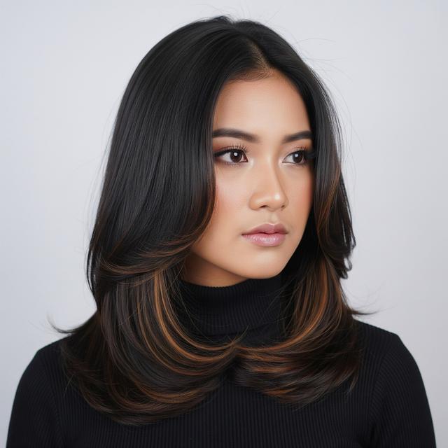 7 Model Rambut Panjang Peek-a-Boo Layer, Tampilan Stylish yang Wajib ...