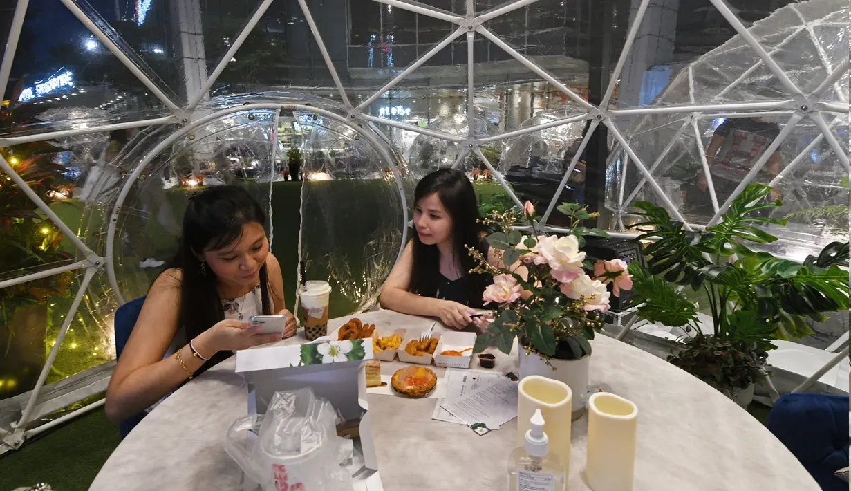FOTO: Pandemi, Ada Instalasi Tempat Makan Berbentuk Kubah di Singapura ...