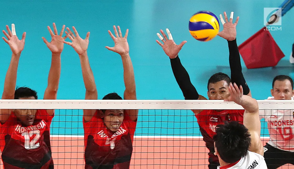 FOTO: Tim Bola Voli Putra Indonesia Menyerah dari Korea Selatan - Foto ...