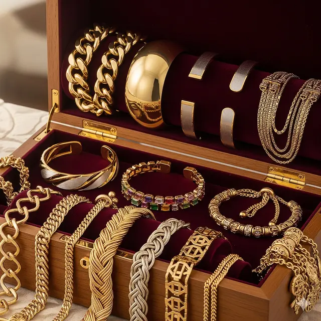 10 Model Gelang Emas 8K untuk Tangan Gemuk, Cantik, Proporsional, dan ...