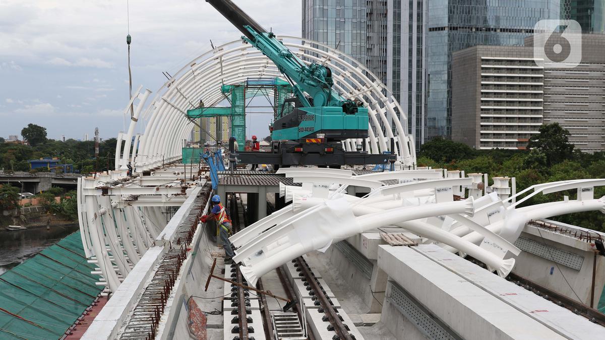 FOTO: Melihat Progres Pembangunan Stasiun LRT Dukuh Atas - Foto ...