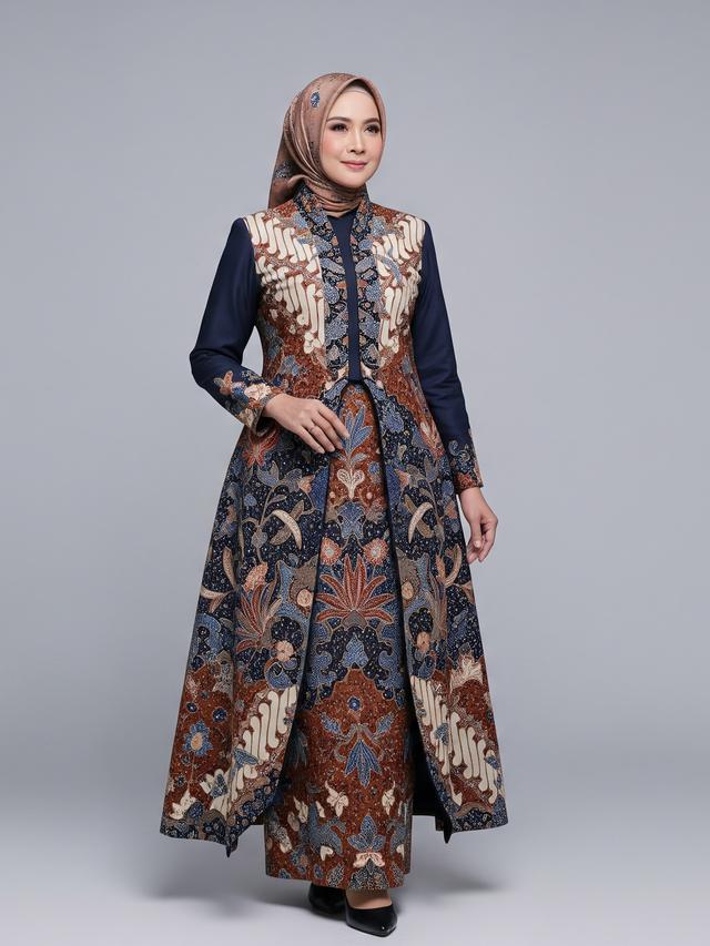 7 Model Gamis Batik Blazer Panjang yang Elegan untuk Acara Resmi