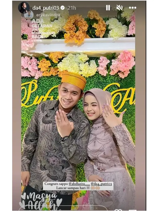 6 Potret Putri DA dan Calon Suami yang Jarang Tersorot, Sudah Resmi ...