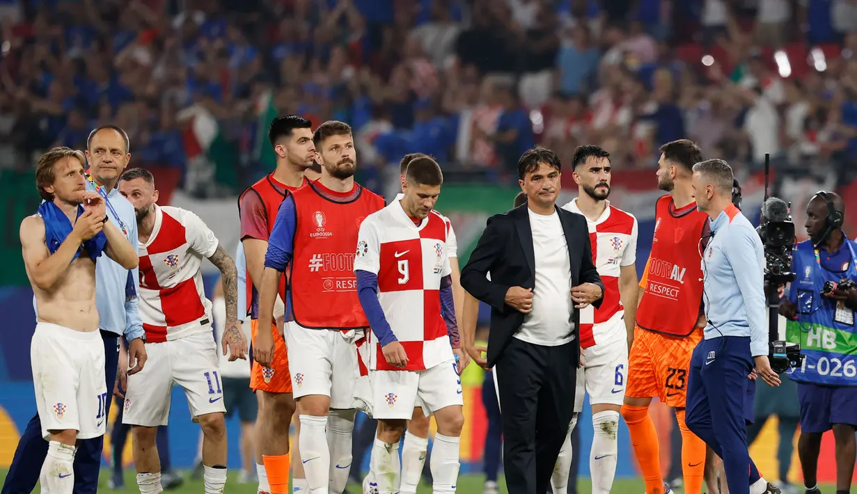 Reaksi Pemain Kroasia Usai Terancam Gagal ke Fase Gugur Piala Eropa 2024 - Foto Liputan6.com