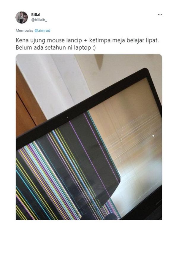 7 Potret LCD Laptop Retak karena Alasan Sepele Ini Bikin Ngenes