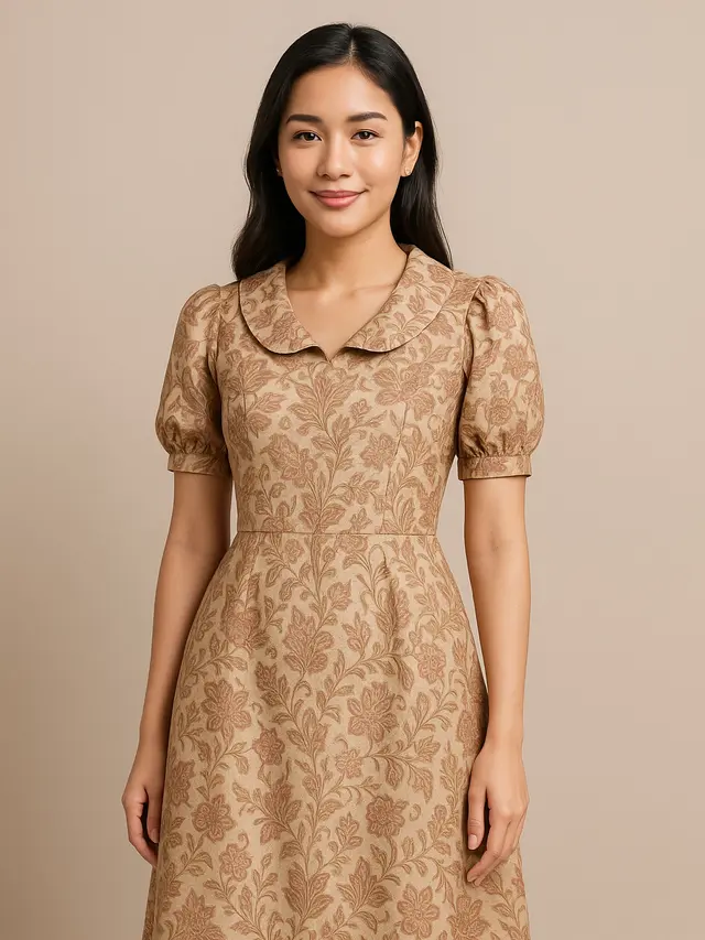 7 Model Dress Batik Kerah Balon Kekinian, Bikin Penampilan Makin Manis ...