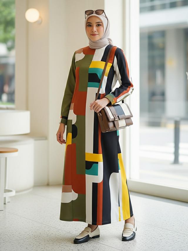 7 Mix & Match Gamis dengan Sepatu dan Tas Kantor, Panduan Styling ...